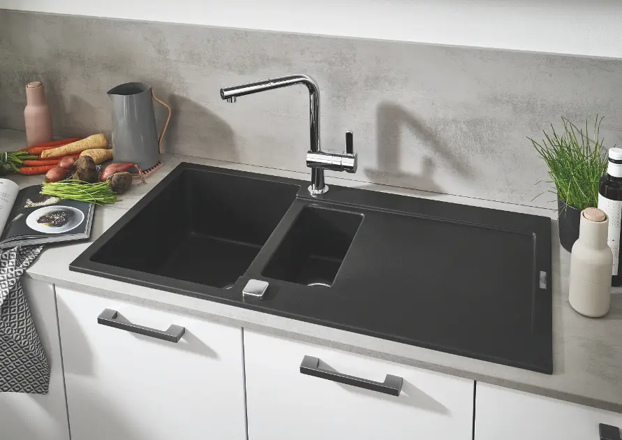Grohe Flair - Grifo de fregadero con salida extraíble, cromo 32454000 ...
