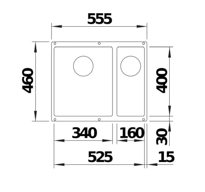Blanco Rotan 340/160 - Lavello in silgranit, 56x46 cm, gelsomino 524251 ...