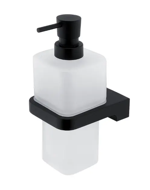 Nimco Maya - Dispenser di sapone liquido con supporto, vetro opaco/nero ...