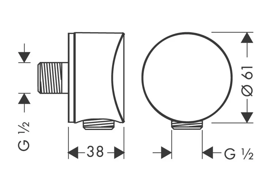 Hansgrohe Fixfit - Duschbogen S mit Rückschlagventil, polierte ...