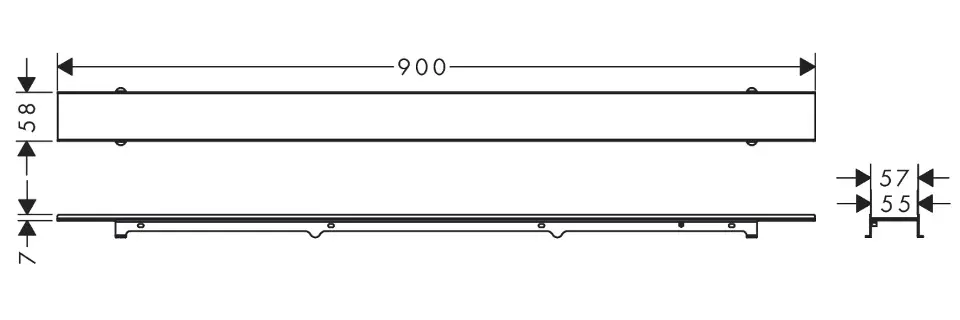 Hansgrohe RainDrain Rock - Duschrinne 800, befliesbar, Edelstahl ...