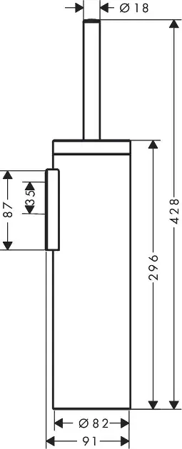 Axor Universal Circular - WC štětka nástěnná s držákem, chrom 42855000 ...
