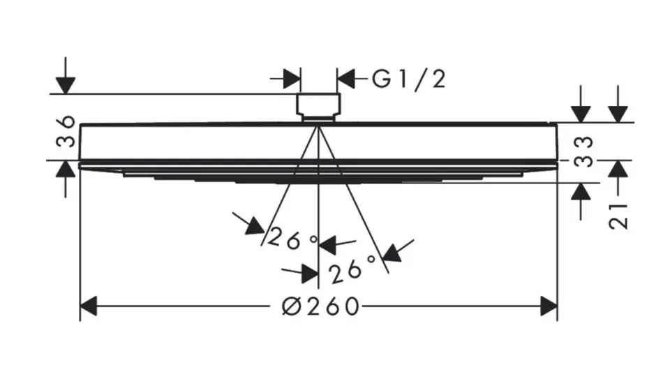 Hansgrohe Pulsify S - Kopfbrause 260, 1 Strahl, Schwarz matt 24140670 ...