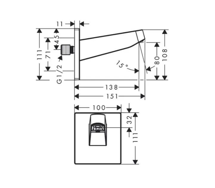 Hansgrohe Pulsify - Douchearm, mat zwart 24149670 | Sanitino.nl