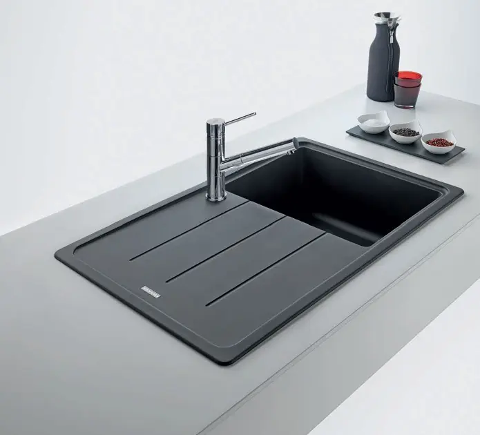 Franke Basis - Fragranit Küchenspüle BFG 611-86, 86x50 cm, schwarz matt ...