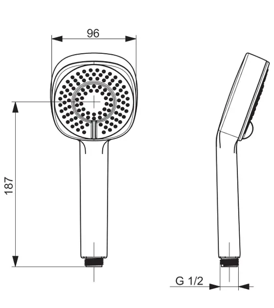 Hansa Basicjet - Handbrause, 3 Strahlarten, Chrom 44620500 | Sanitino.de
