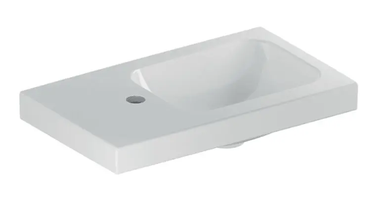 Geberit iCon - Lave-mains 53x31x13 cm, sans trop-plein, trou pour ...
