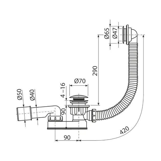 Alcadrain Sifoni - Sifone per piatti doccia, ClickClack, cromo A506KM ...