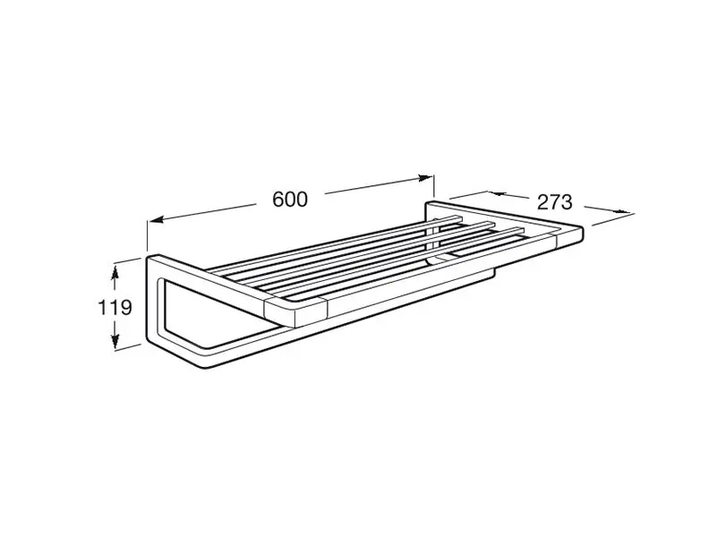 Roca Tempo - Mensola porta asciugamani, lunghezza 60 cm, nero ...
