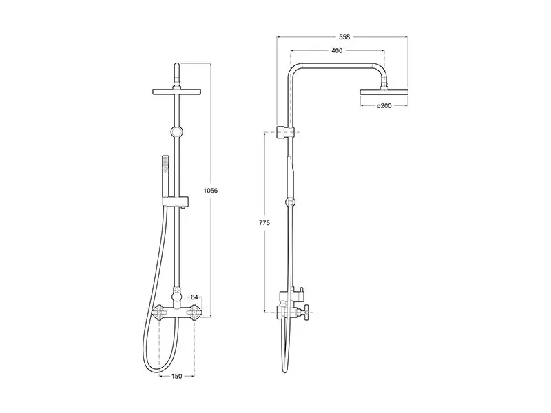 Roca Loft - Ensemble de douche avec mitigeur, diamètre 20 cm, 1 jet ...