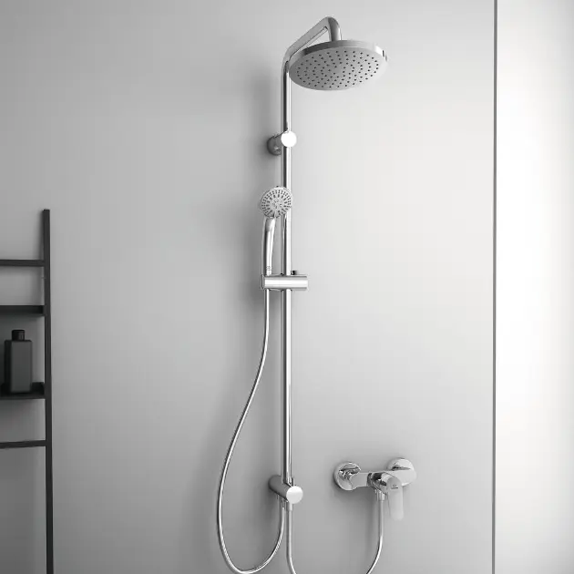 Ideal Standard Idealrain - Ensemble de douche avec inverseur, diamètre 20 cm, 3 jets, chrome ...