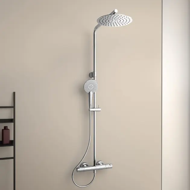 Ideal Standard CeraTherm - Conjunto de ducha con termostato, diámetro 25 cm, 3 chorros, cromo ...
