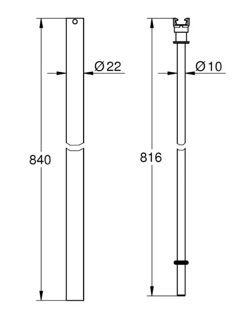 Grohe Reserveonderdelen - Douchestang voor douchesysteem, chroom ...