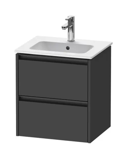 Duravit Ketho.2 - Wastafelkast 55x51x42 cm, 2 laden, grafiet mat ...