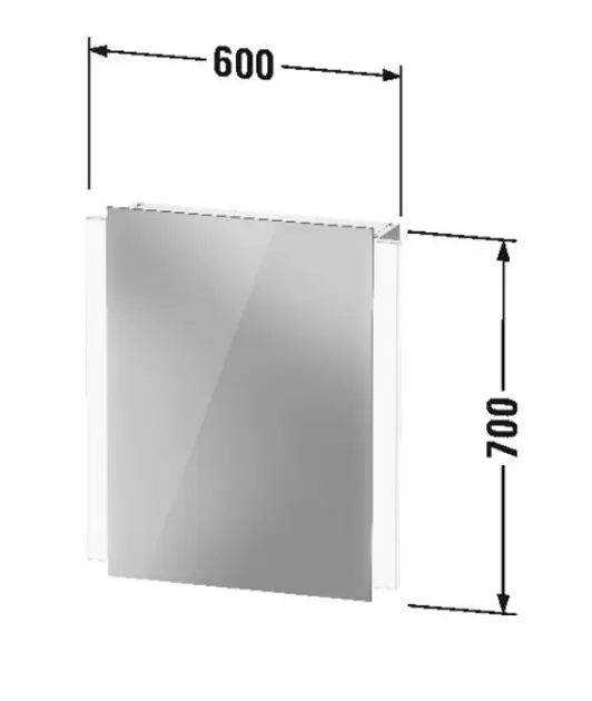 Duravit Ketho.2 - Zrcadlová skříňka s LED osvětlením, 70x60x16 cm, 1 ...