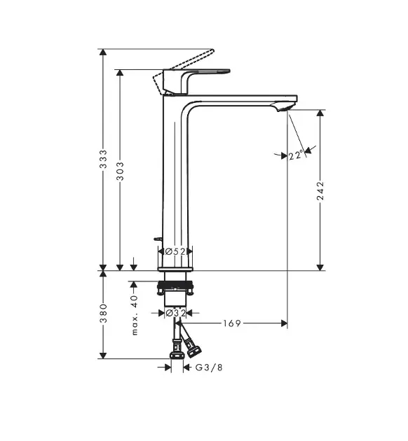 Hansgrohe Rebris E - Waschtisch-Einhebelmischer, mit Ablauf, CoolStart ...