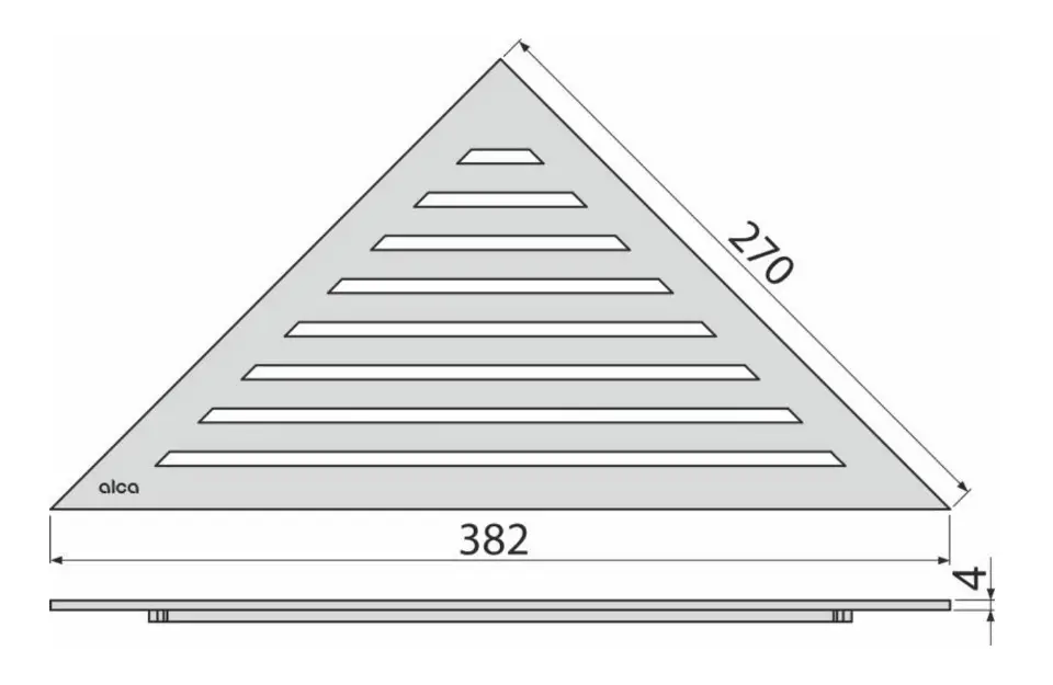 Alcadrain Grilaje - Grilaj pentru jgheaburi de colț de podea, din oțel ...