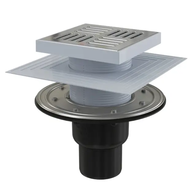 Alcadrain Odtokové kanálky - Podlahová vpust přímá 15x15 cm, průměr 5/8 ...