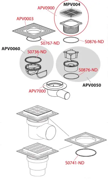 Alcadrain Odtokové kanálky - Podlahová vpust boční 11x11 cm, průměr 5 ...