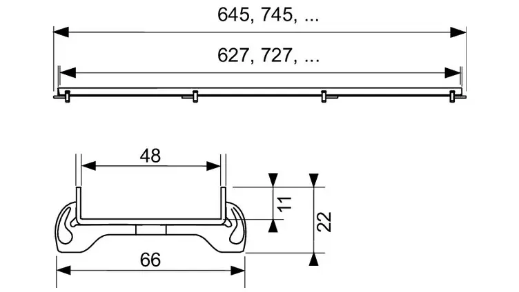 Tece TECEdrainline - Fliesenmulde 80 cm, Edelstahl 600870 | Sanitino.de