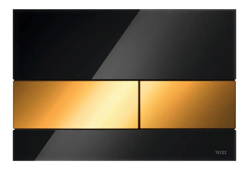 Tece TECEsquare - Bedieningsplaat, zwart glas/goud 9240808 | Sanitino.nl