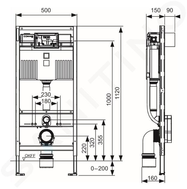 Tece TECEprofil - Inbouwframe voor hangend toilet met douche-WC functie ...