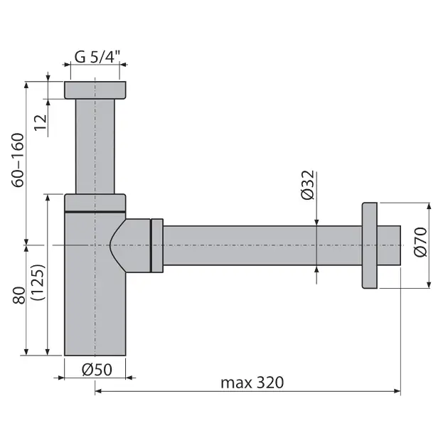 Alcadrain Siphons - Siphon design, nickel brillant A400-N-P | Sanitino.fr
