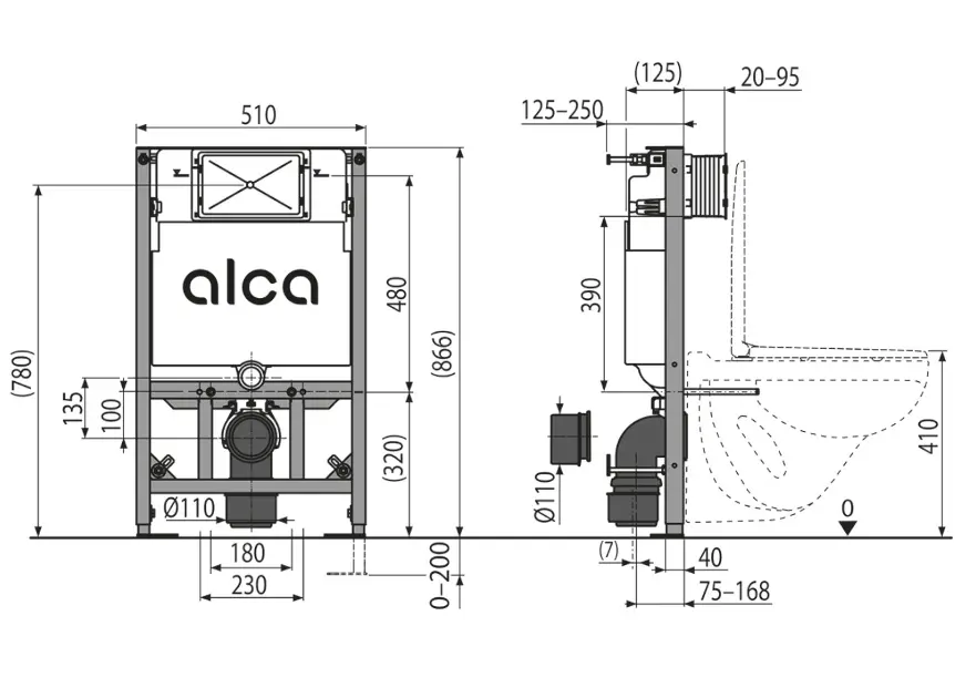 Alcadrain Inbouwreservoirs - Installation murale pour WC suspendu, pour ...