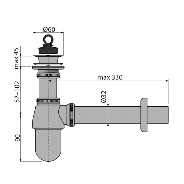 Alcadrain Sifoni - Sifone da lavabo, cromo A437 | Sanitino.it
