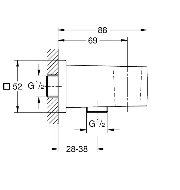Grohe Euphoria Cube - Wandbrausehalter, Cool Sunrise gebürstet 26370GN0 ...