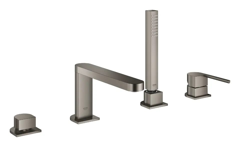 Grohe Plus - Badrandcombinatie, 4-gats installatie, geborsteld Hard ...