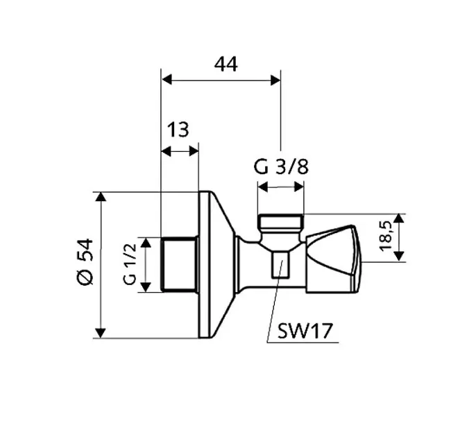 Schell Eckventile - Eckventil Sanland, Chrom 970350000 | Sanitino.de