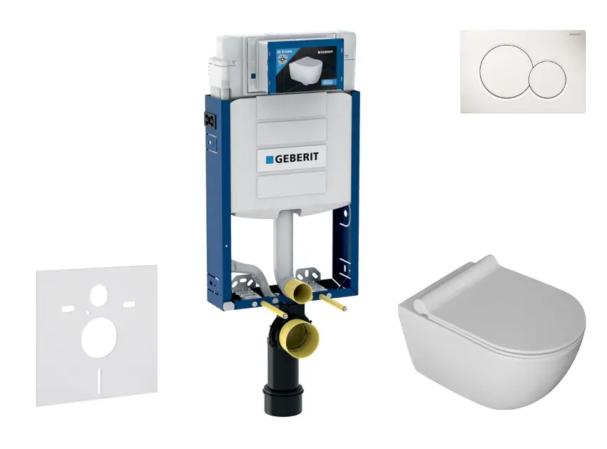 Geberit Kombifix - Set předstěnové instalace, klozetu Gaia a sedátka ...