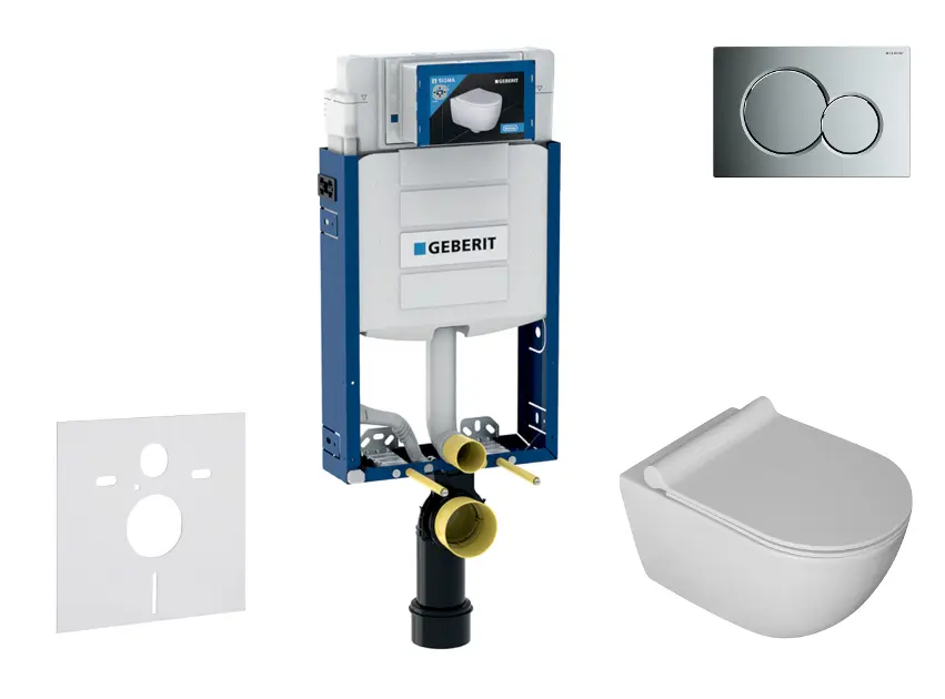 Geberit Kombifix - Set předstěnové instalace, klozetu Gaia a sedátka ...