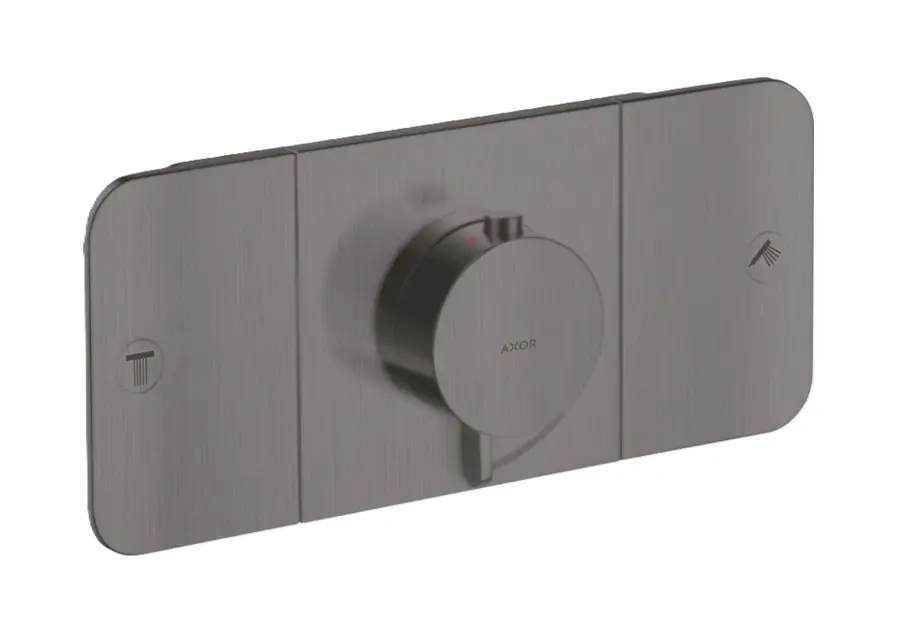 Axor One - Mitigeur thermostatique encastré, 2 sorties, chrome noir ...