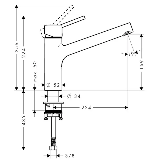 Hansgrohe Talis M52 - Spültisch Einhebelmischer 170, verchromt 32851000 ...