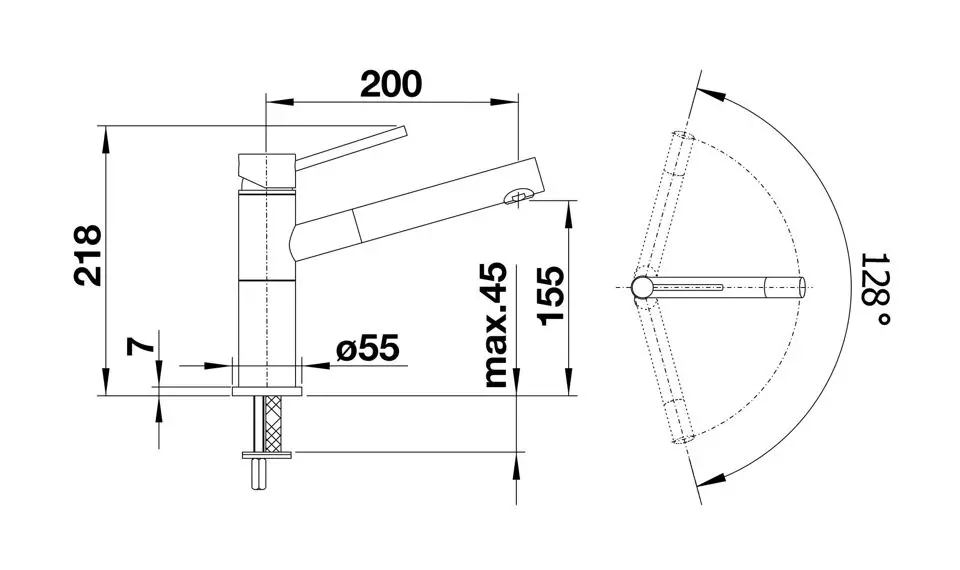 Blanco Alta S - Spültischarmatur mit ausziehbarer Brause ...