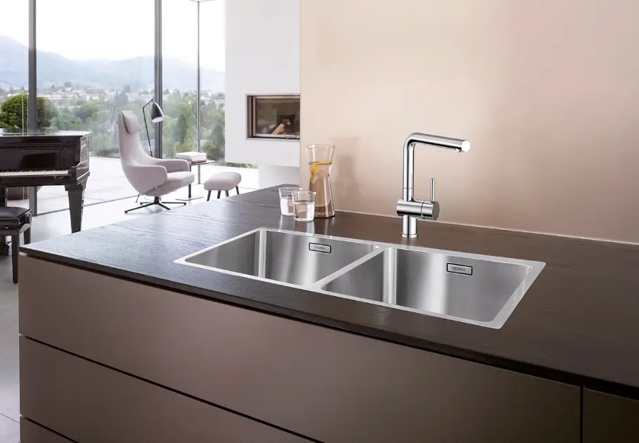 Blanco Andano 400 - Spoelbak, 87x44 cm, rvs 522985 | Sanitino.nl