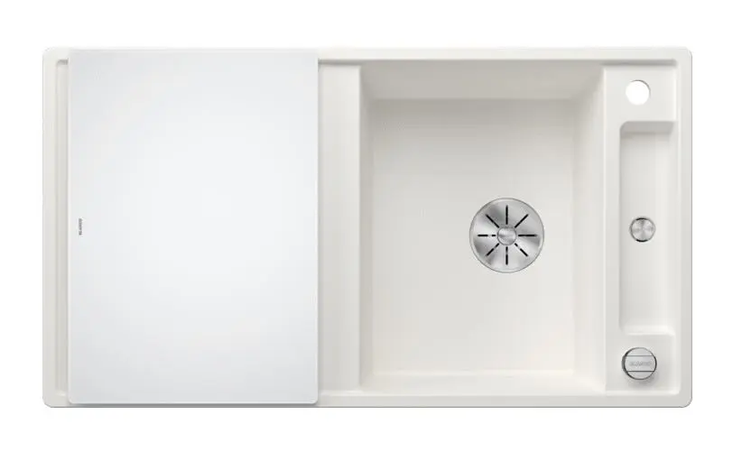 Blanco Axia III 5 - Silgranitspüle, 92x51 cm, mit Ablaufbedienung und Zubehör, InFino, weiß ...