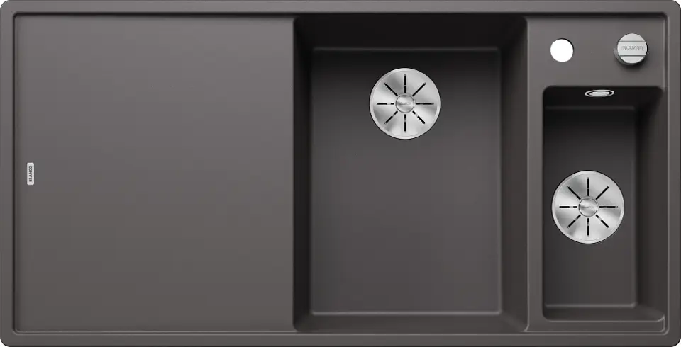 Blanco Axia III 6 - Silgranitspüle, 100x51 cm, mit Ablaufsteuerung und Zubehör, felsgrau 523473 ...