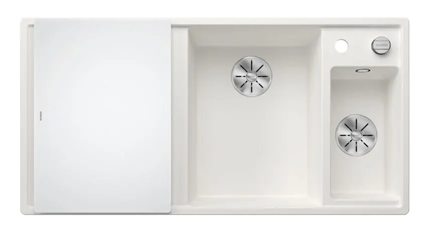 Blanco Axia III 6 - Silgranitspüle, 100x51 cm, mit Ablaufbedienung und Zubehör, InFino, weiß ...