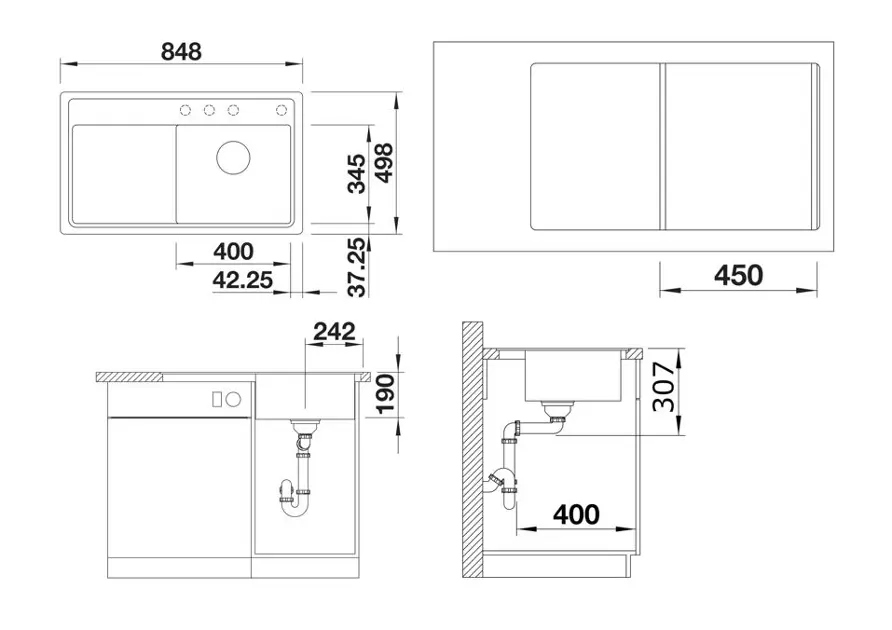 Blanco Zenar 45 - Lavello in silgranit, 85x50 cm, con comando remoto ...