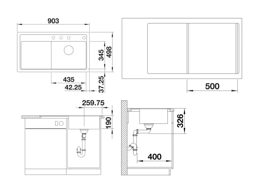 Blanco Zenar 5 - Silgranitový dřez, 90x50 cm, s ovládáním odtoku ...