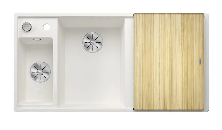 Blanco Axia III 6 - Évier en silgranit 100x51 cm, avec commande de vidage et accessoires, InFino ...