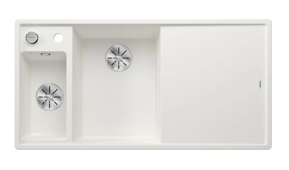 Blanco Axia III 6 - Silgranitspüle, 100x51 cm, mit Ablaufbedienung und Zubehör, InFino, weiß ...