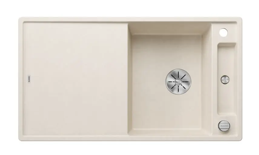 Blanco Axia III 5 - Silgranitspüle, 92x51 cm, mit Zubehör, InFino, soft weiß 527039 | Sanitino.at