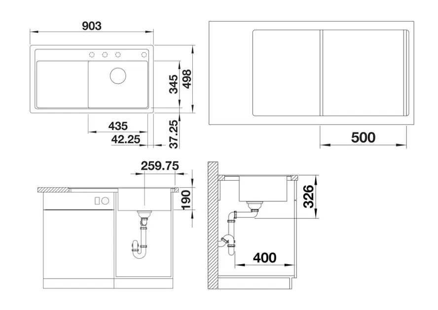 Blanco Zenar 5 - Silgranitový dřez, 90x50 cm, s ovládáním odtoku ...