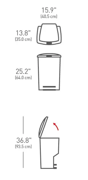 Simplehuman Cubos de basura - Papelera 45 L, con bolsillo para bolsa ...