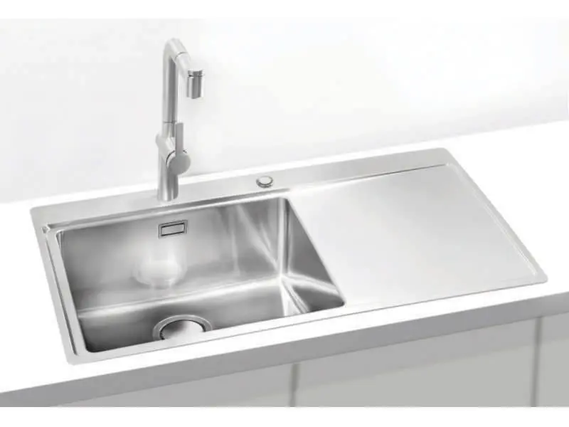 Alveus Pure Up - Spüle, 86x53 cm, mit Ablaufbedienung, links, Edelstahl ...