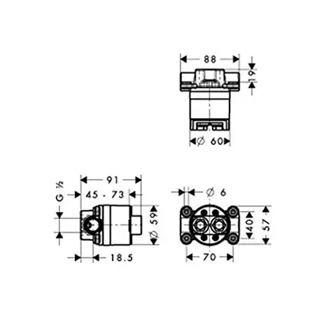 Axor Inbouwdelen - Basisgarnituur voor thermostaat en douchezuil ...
